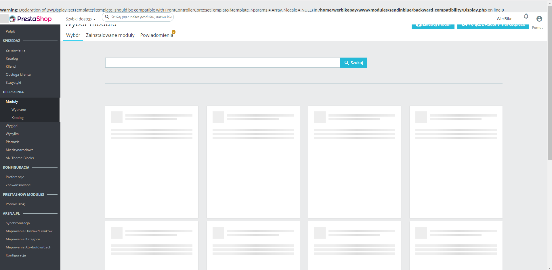 Module site in BO didn't working · Issue #10914 · PrestaShop/PrestaShop · GitHub