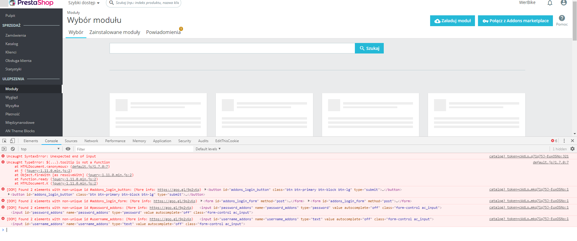 Module site in BO didn't working · Issue #10914 · PrestaShop/PrestaShop · GitHub