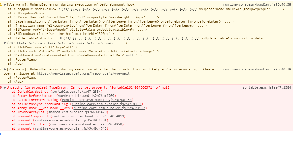 Unhandled Error During Execution Of Beforeunmount Hook · Issue 60 · Sortablejs Vue Draggable