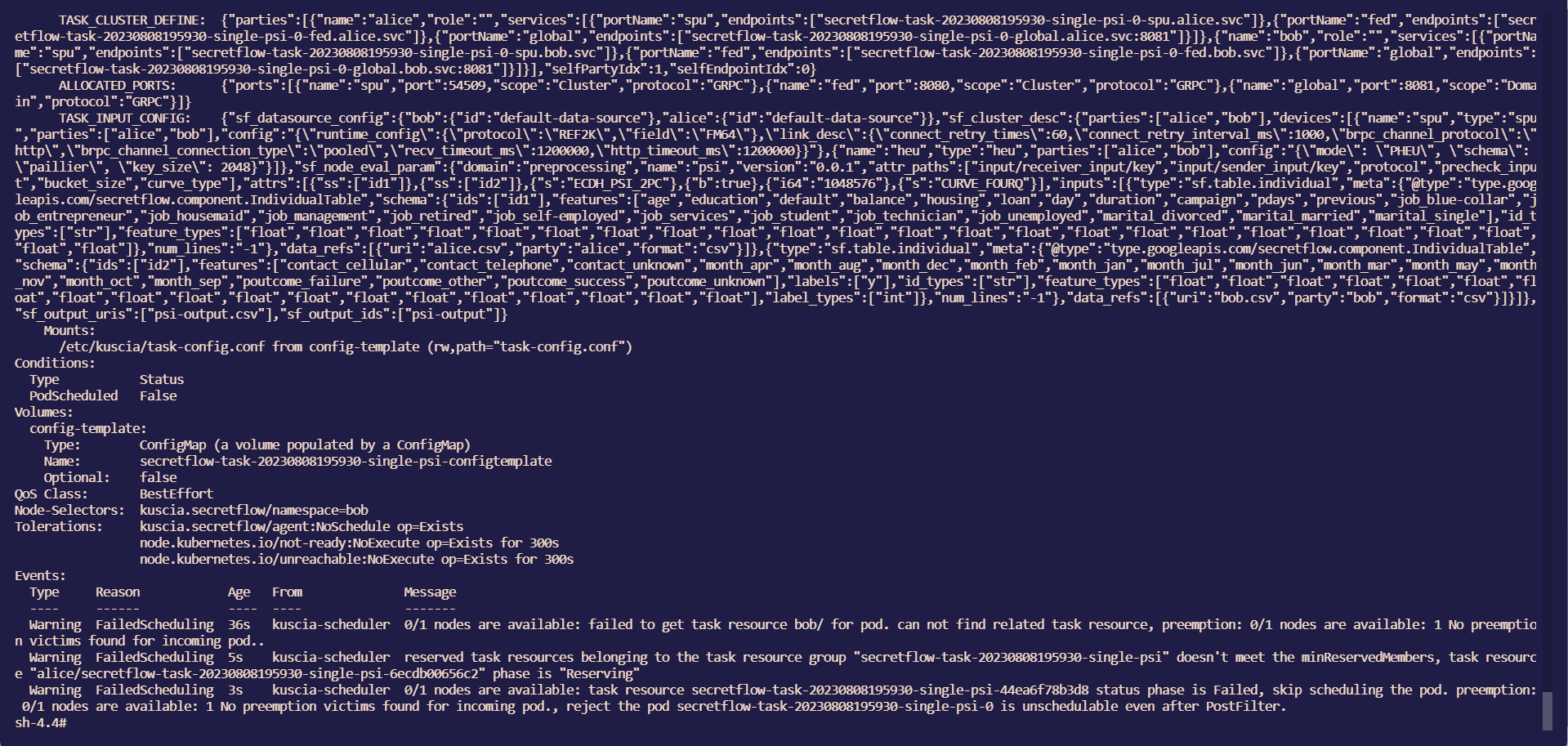 多机部署点对点，执行示例的psi遇到问题 · Issue #67 · secretflow/kuscia · GitHub