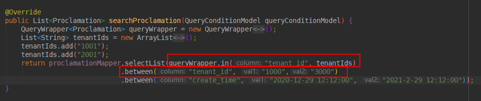 it parse incorrectly with both ”in“ and "between" keyword for the same ...