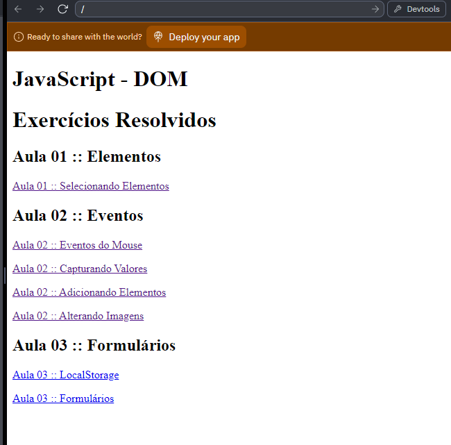 GitHub - aldrinreis/dom-exercicios-resolvidos
