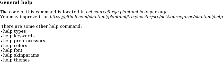 'help preprocessors' command is not working · Issue #1232 · plantuml/plantuml · GitHub