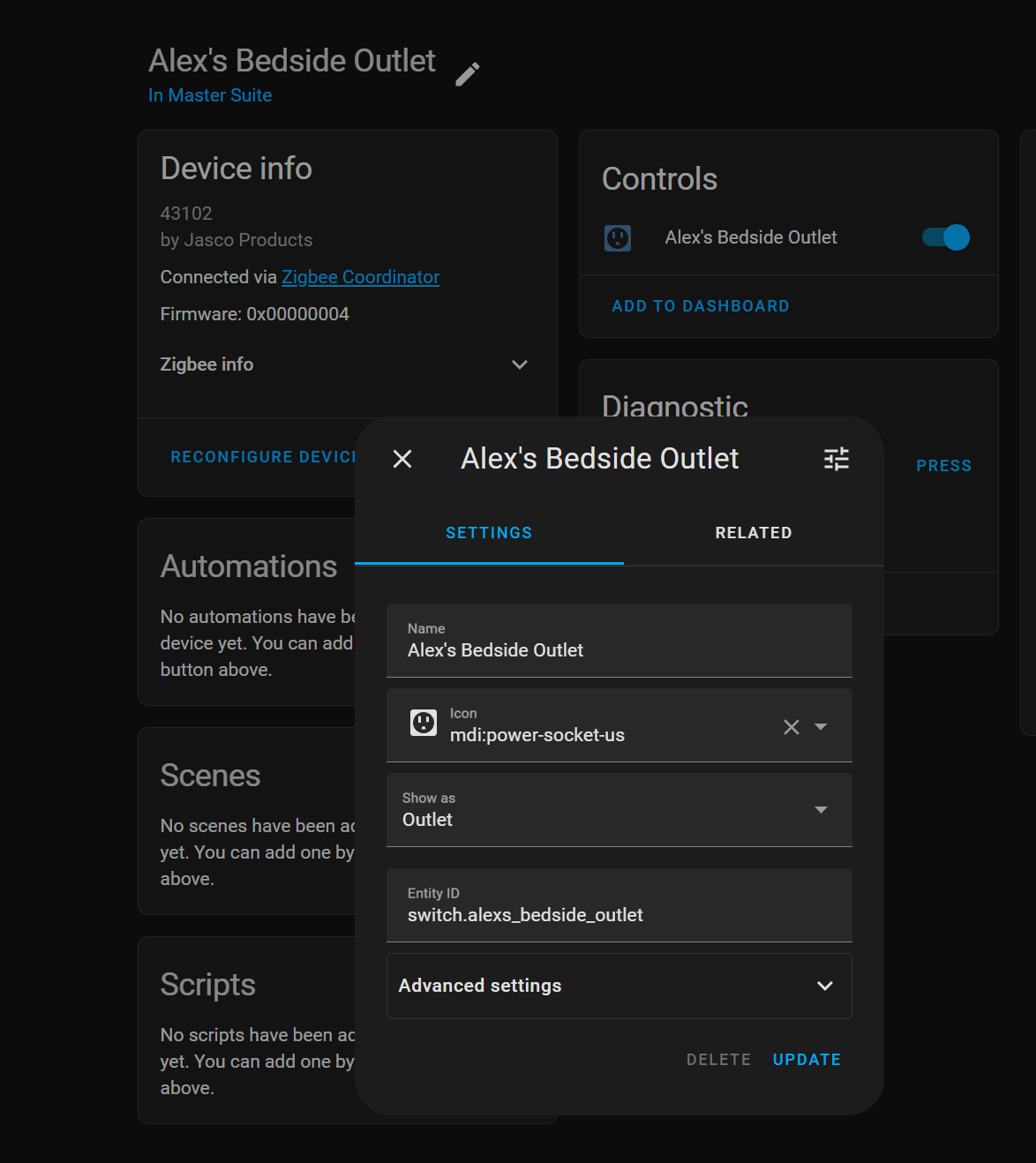 Editing Light Group - found extraneous device, name for device shown keeps changing between ...