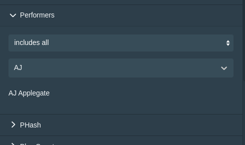 [Feature] Filter presentation of Options · Issue #3550 · stashapp/stash · GitHub