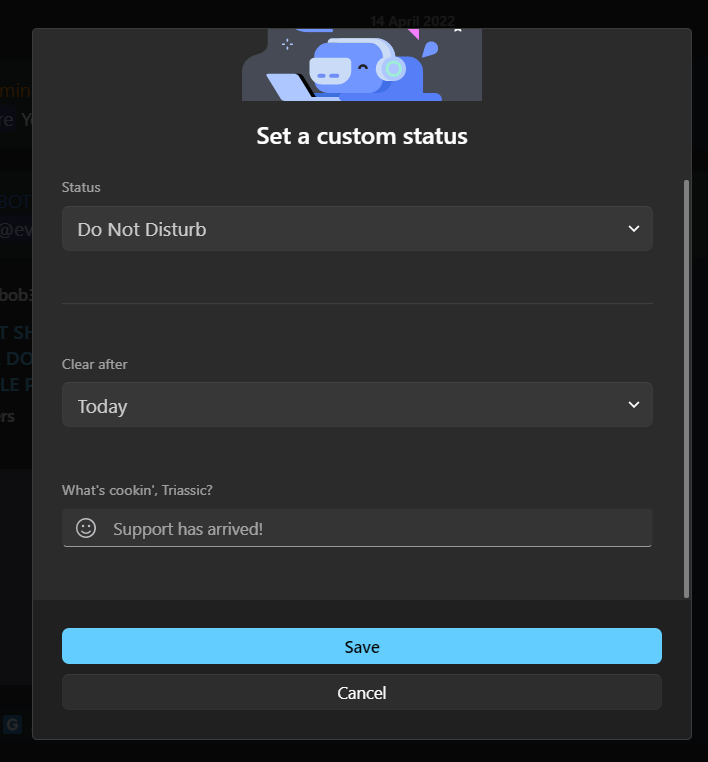 Set a custom status popup is somewhat broken. · Issue #45 · DiscordStyles/Fluent · GitHub