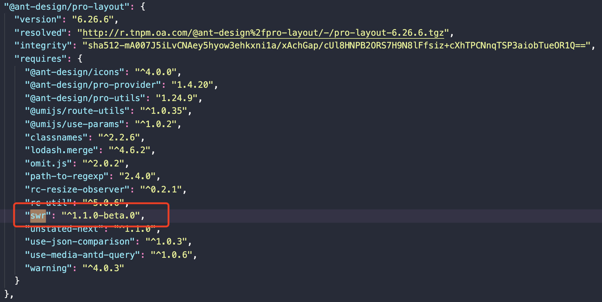 ant design pro-layout 和 pro-table 依赖包 swr 最新版本有问题导致编译报错 · Issue #3942 · ant-design/pro ...