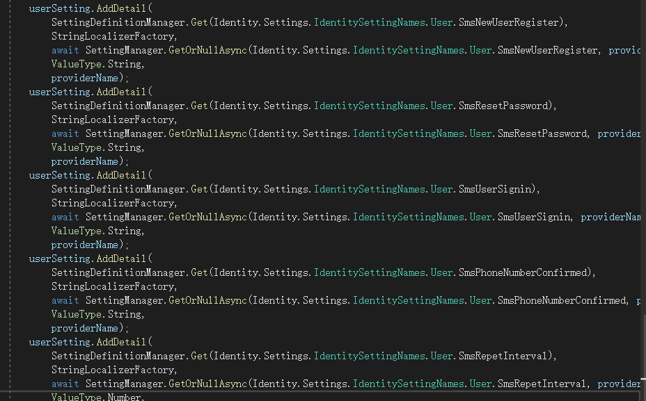 Identity.Settings.IdentitySettingNames.User.SmsNewUserRegister · Issue #516 · colinin/abp-next ...