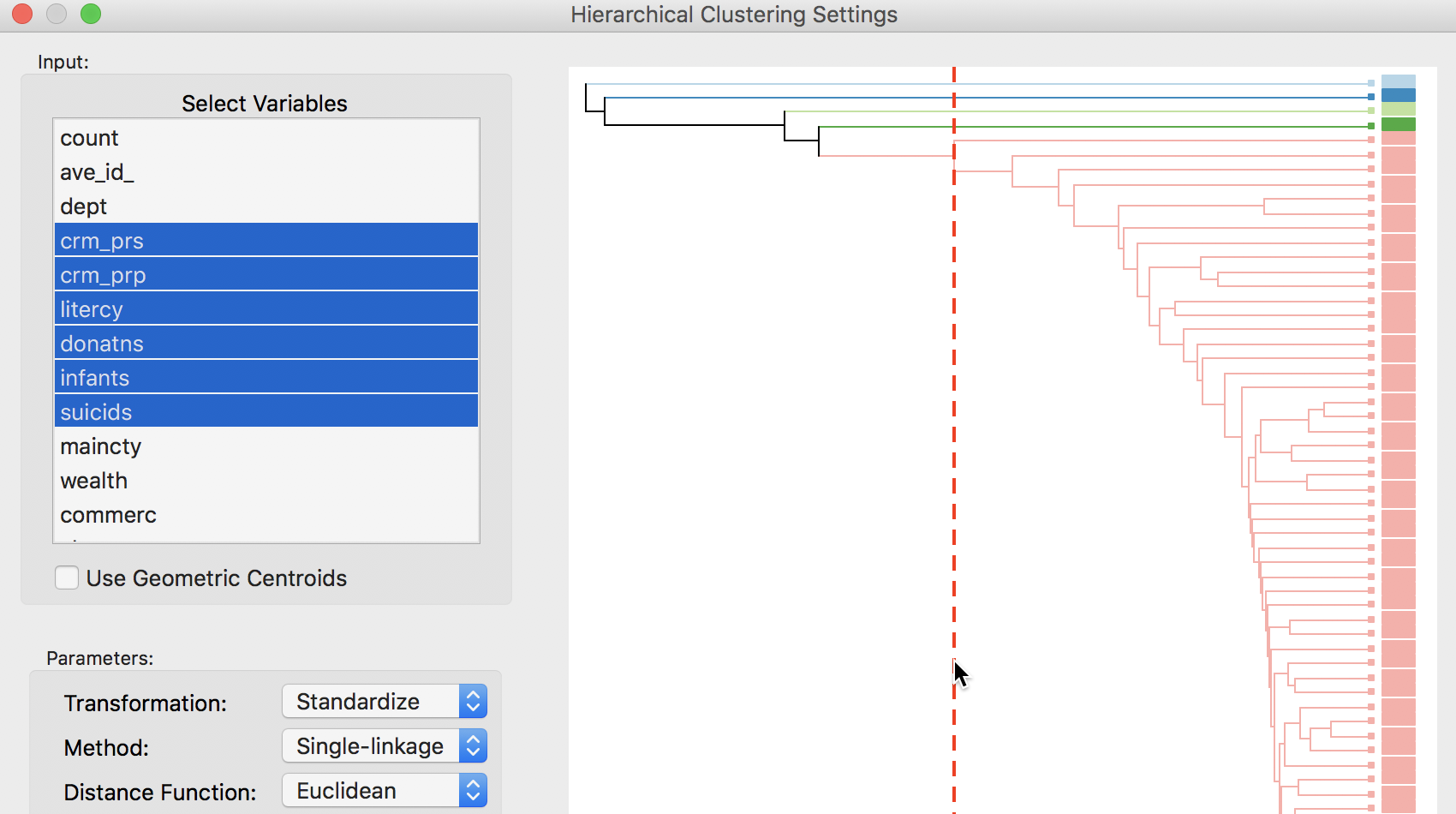 Crash Report: HCluster crash · Issue #1251 · GeoDaCenter/geoda · GitHub