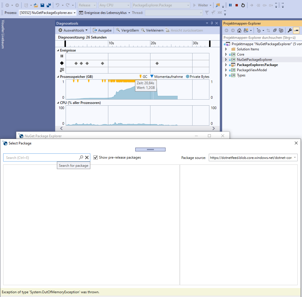 OutOfMemoryException with large static json feed · Issue #764 · NuGetPackageExplorer ...