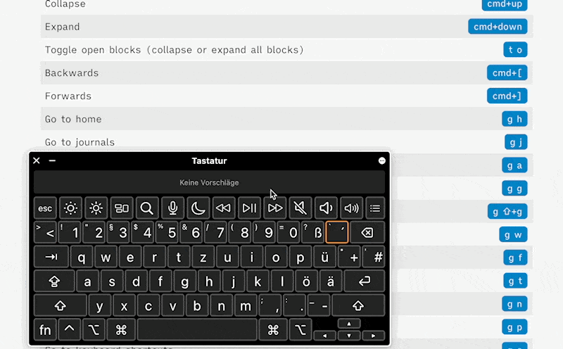 Shortcuts panel set wrong shortcut when using Umlauts · Issue #9029 · logseq/logseq · GitHub
