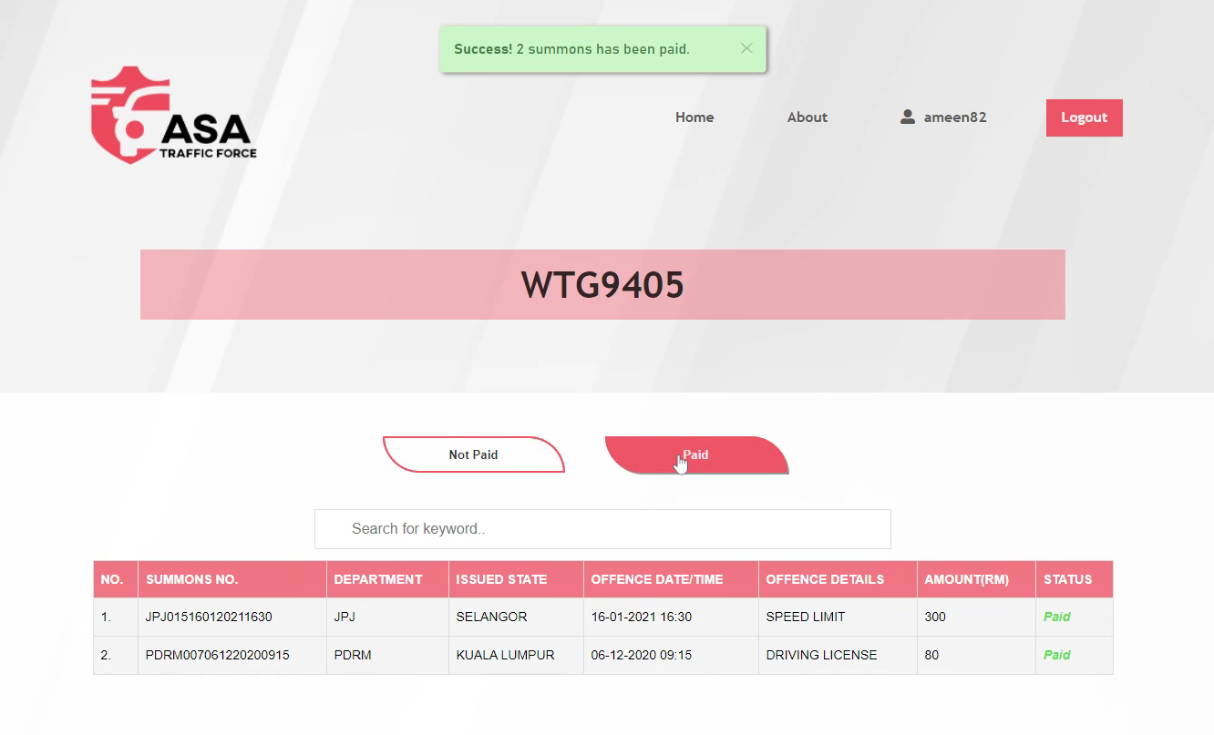 GitHub - iAmeenZ/Vehicle-Summons-System: Vehicle summons system. Completed on 27 December 2020.