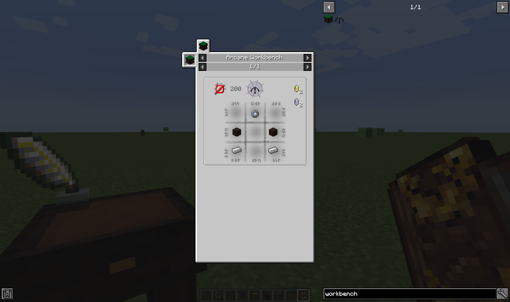 Arcane crafting recipes unlock as soon as the research is available ...