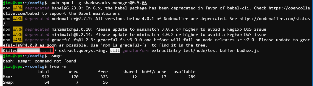 npm安装报错，ssmgr不能正常使用 · Issue #161 · shadowsocks/shadowsocks-manager · GitHub