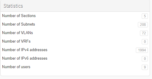 [Feature request] Object totals for various sections · Issue #1844 · phpipam/phpipam · GitHub