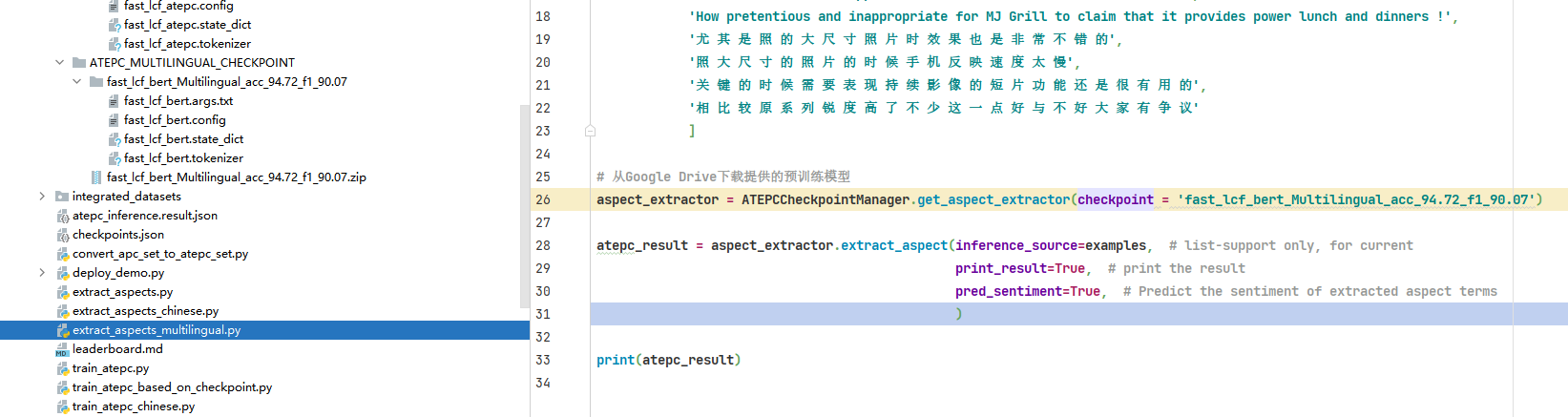 关于加载本地的模型 checkpoint · Issue #128 · yangheng95/PyABSA · GitHub
