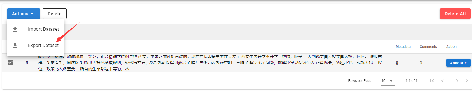 Can’t already export labeled data！ · Issue #1755 · doccano/doccano · GitHub