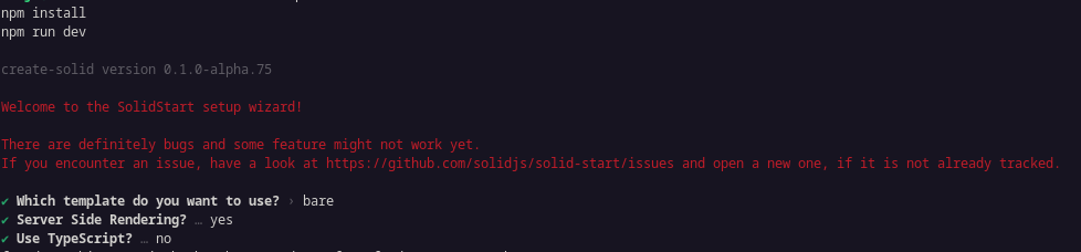 Fresh solid-start init with v0.1.0-alpha.83 fails to load router FormError · Issue #129 ...