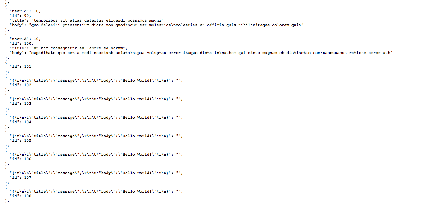 Garbage data in /posts · Issue #79 · typicode/jsonplaceholder · GitHub