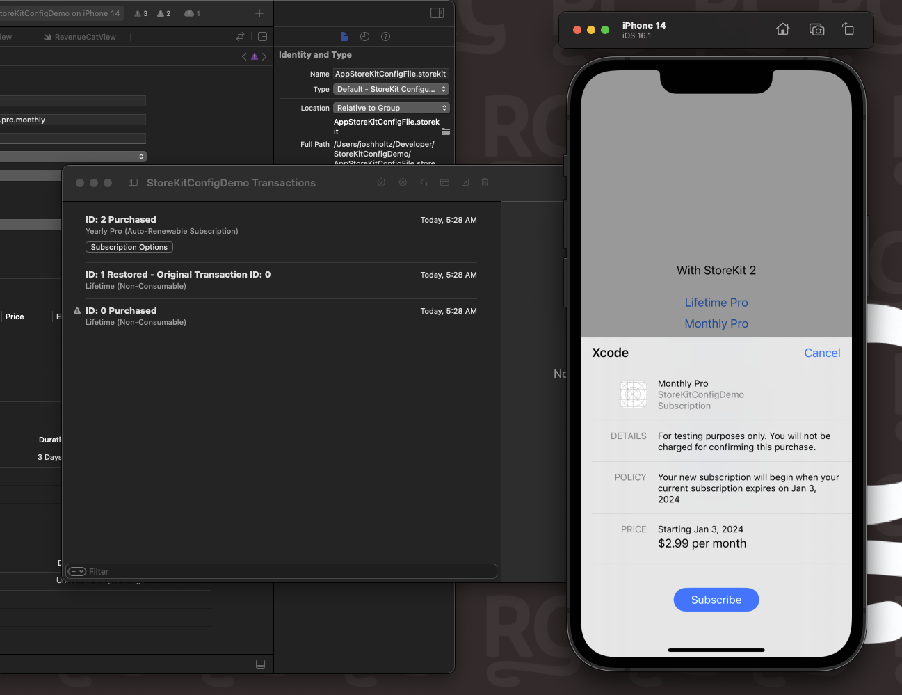 Github Joshdholtzstorekit Config File Demo Demo App On How To Use Storekit Config File With 0605