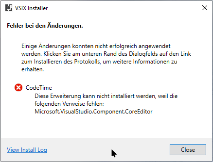 Installation in VS 2019 fails · Issue #46 · swdotcom/swdc-visualstudio · GitHub