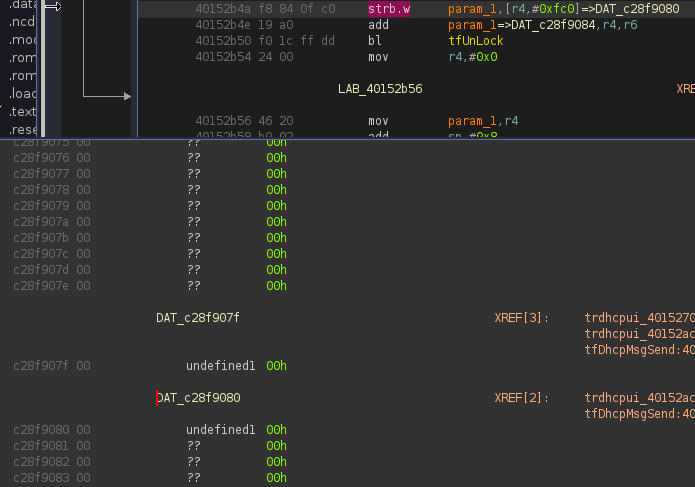 ARM A32/T32 strb.w ldrb.w data acces size of undefined1 somtimes ...