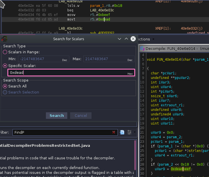 Scalar search signed/unsigned issue · Issue #1558 · NationalSecurityAgency/ghidra · GitHub