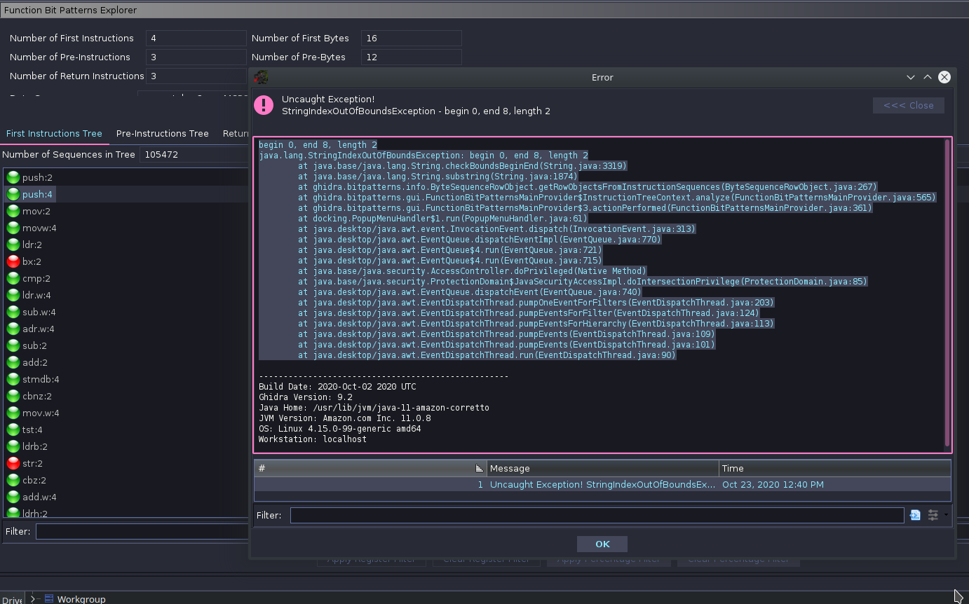 Function Bit Patterns Explorer : java.lang.StringIndexOutOfBoundsException · Issue #2397 ...