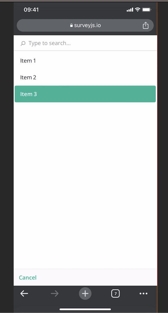 Dropdown Questions: OK and Cancel buttons are not clearly visible on Mobile UI (Device with ...