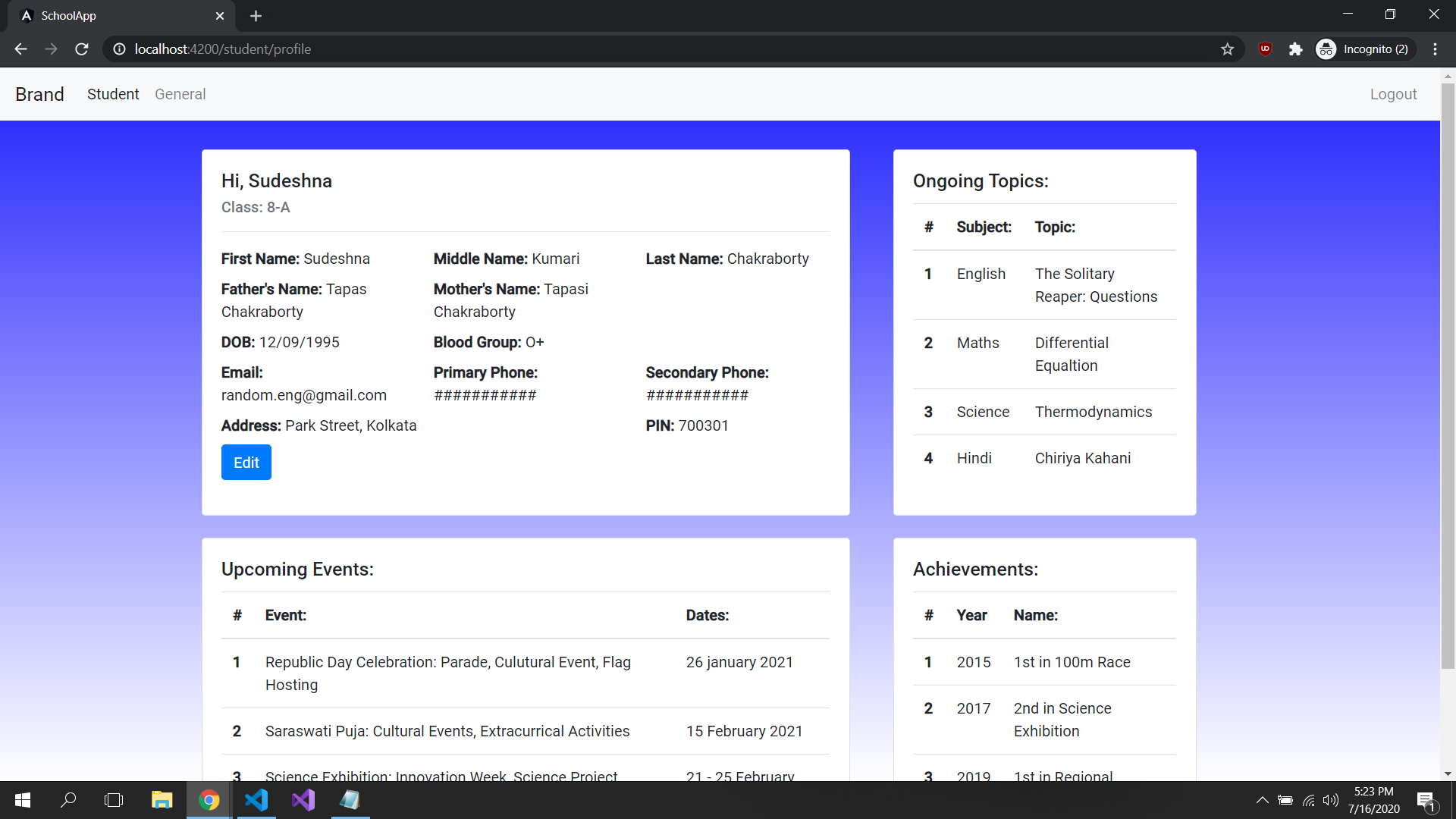 GitHub - DeveloperSaikat/SchoolDashboard: A School Dashboard application