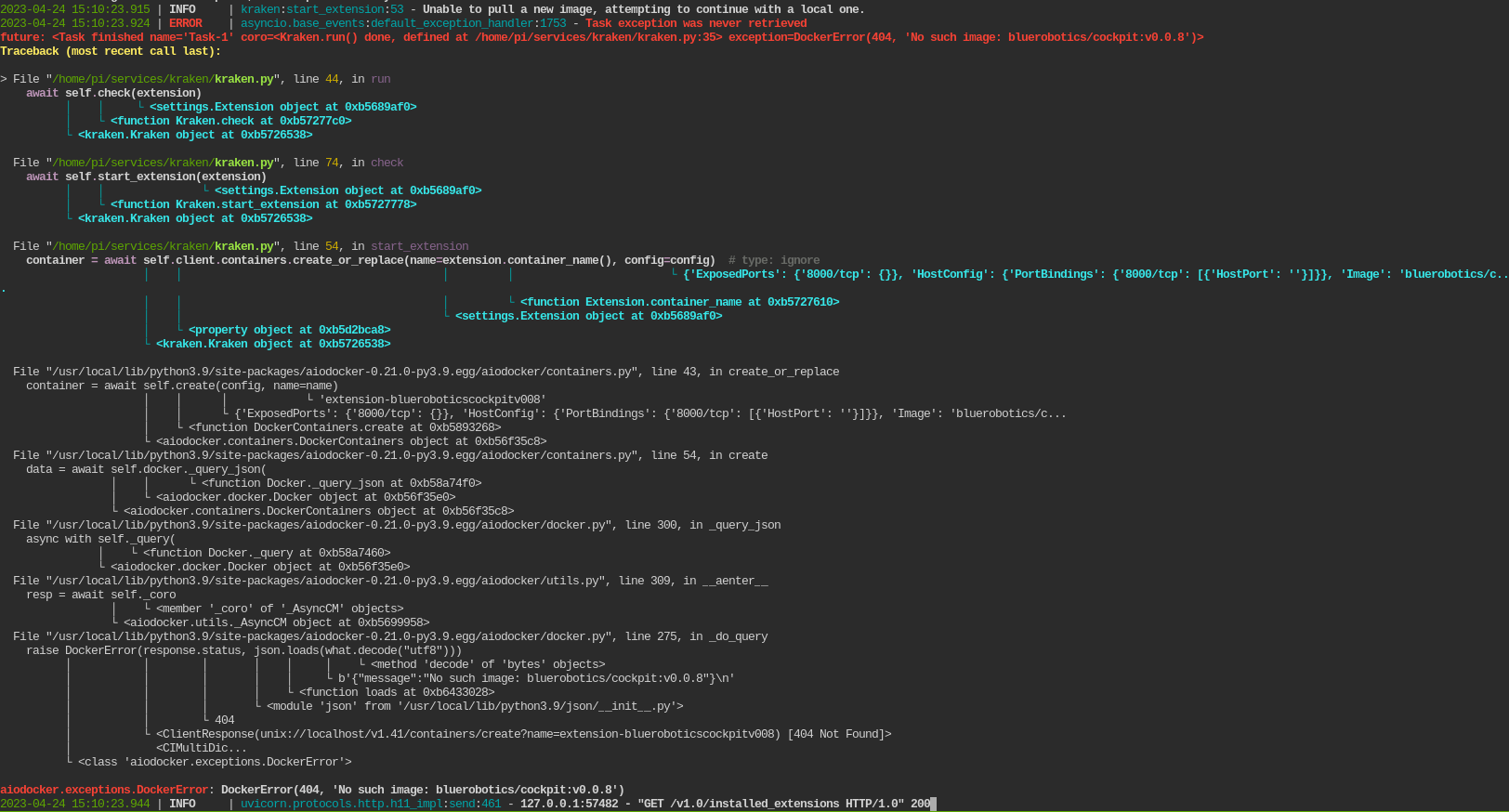 Kraken: (new) issue updating extensions: · Issue #1643 · bluerobotics ...