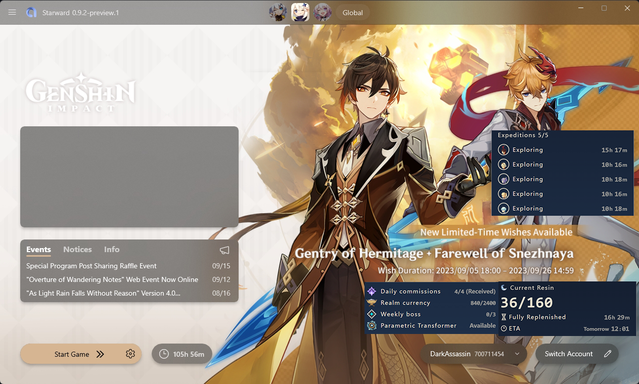 [Feature] Add the ability to watch for Resin and Trailblaze Powe inside the launcher · Issue ...
