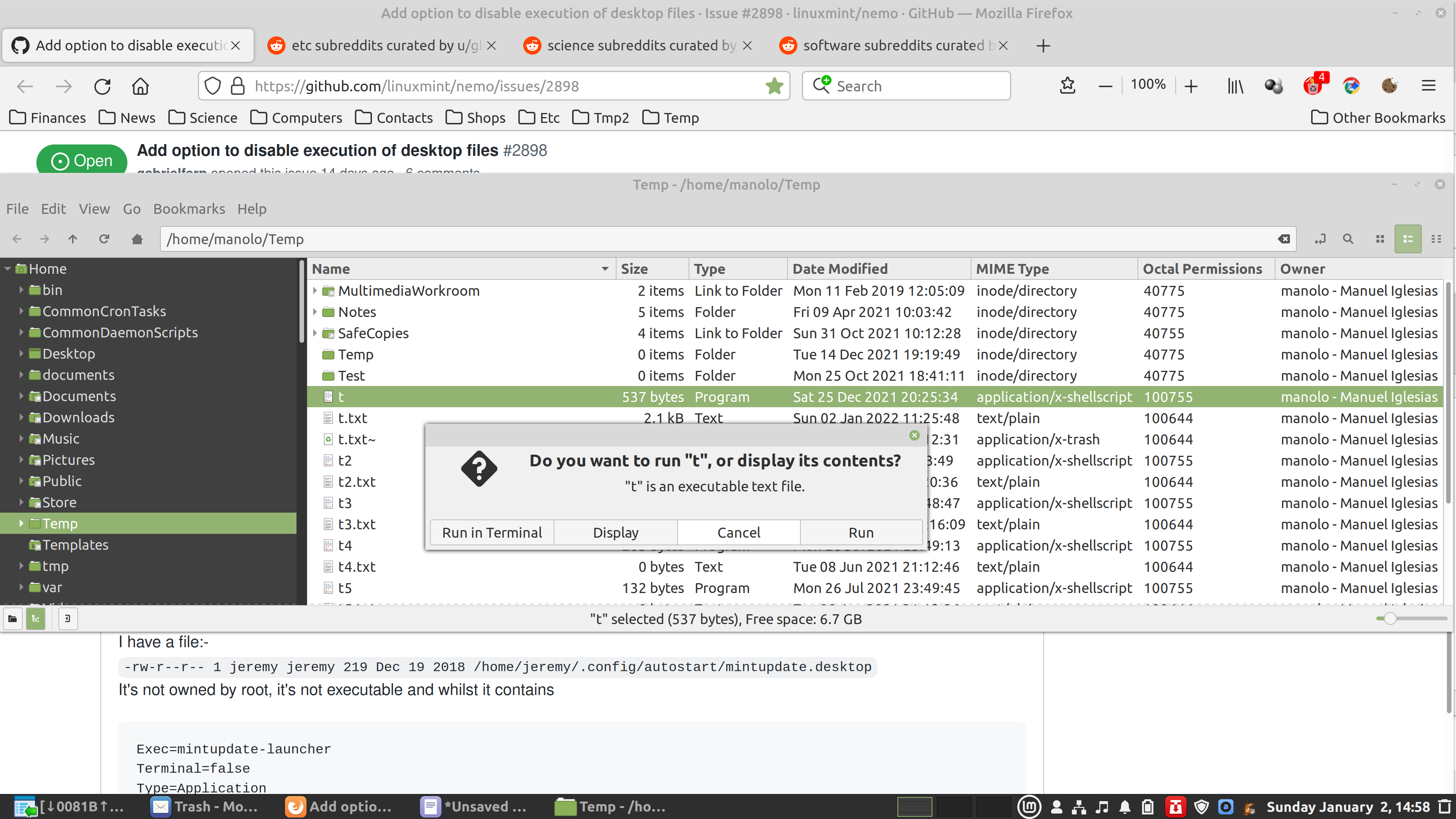 Add option to disable execution of desktop files · Issue #2898 · linuxmint/nemo · GitHub
