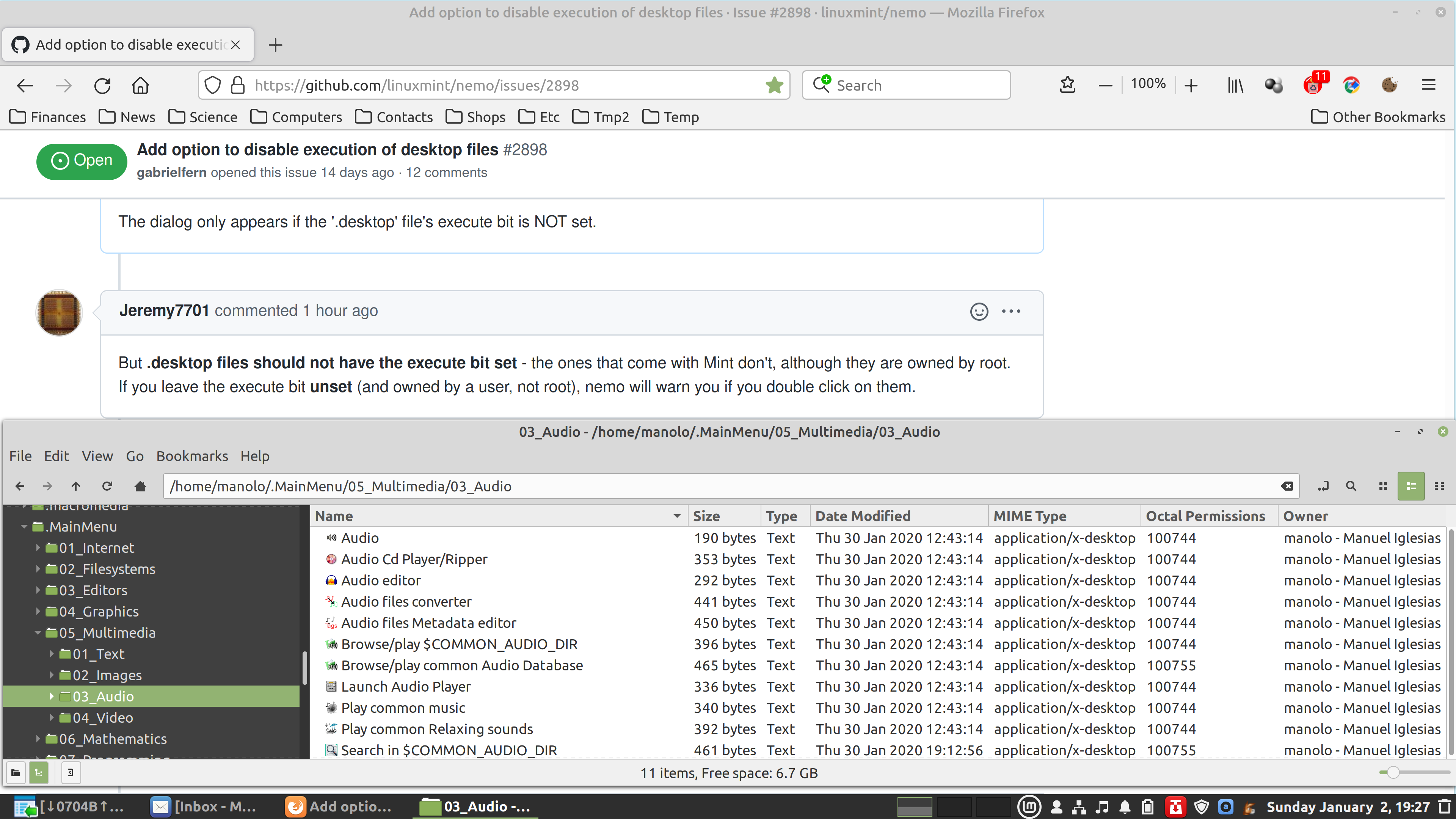 Add option to disable execution of desktop files · Issue #2898 · linuxmint/nemo · GitHub