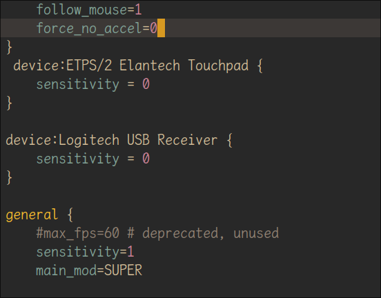 a standalone touchpad sensitivity · Issue #616 · hyprwm/Hyprland · GitHub