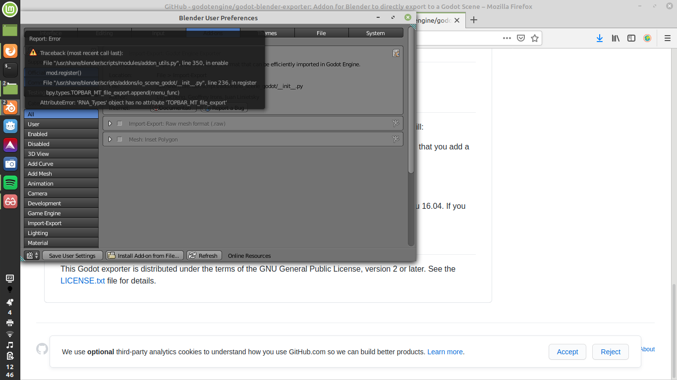 cannot enable plugin · Issue #387 · godotengine/godot-blender-exporter · GitHub