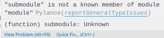 ` Submodule Is Not A Known Member Of Module Module ` When Importing As Alias · Issue 4322