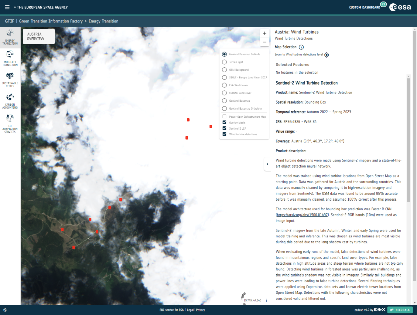 Energy: Turbine detection and S2 overlays · Issue #2259 · eurodatacube/eodash · GitHub