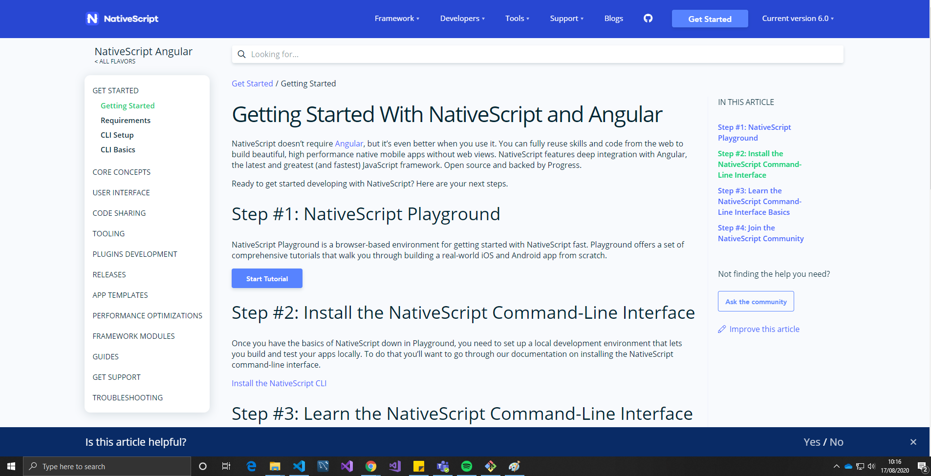 Site requests feedback on pages, very annoying. · Issue #8761 · NativeScript/NativeScript · GitHub