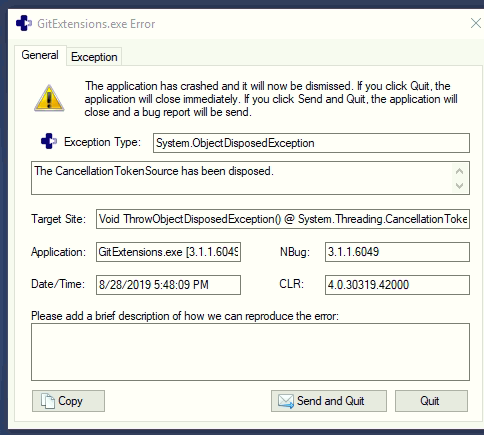 "Open repository" window crashes every time · Issue #7071 · gitextensions/gitextensions · GitHub