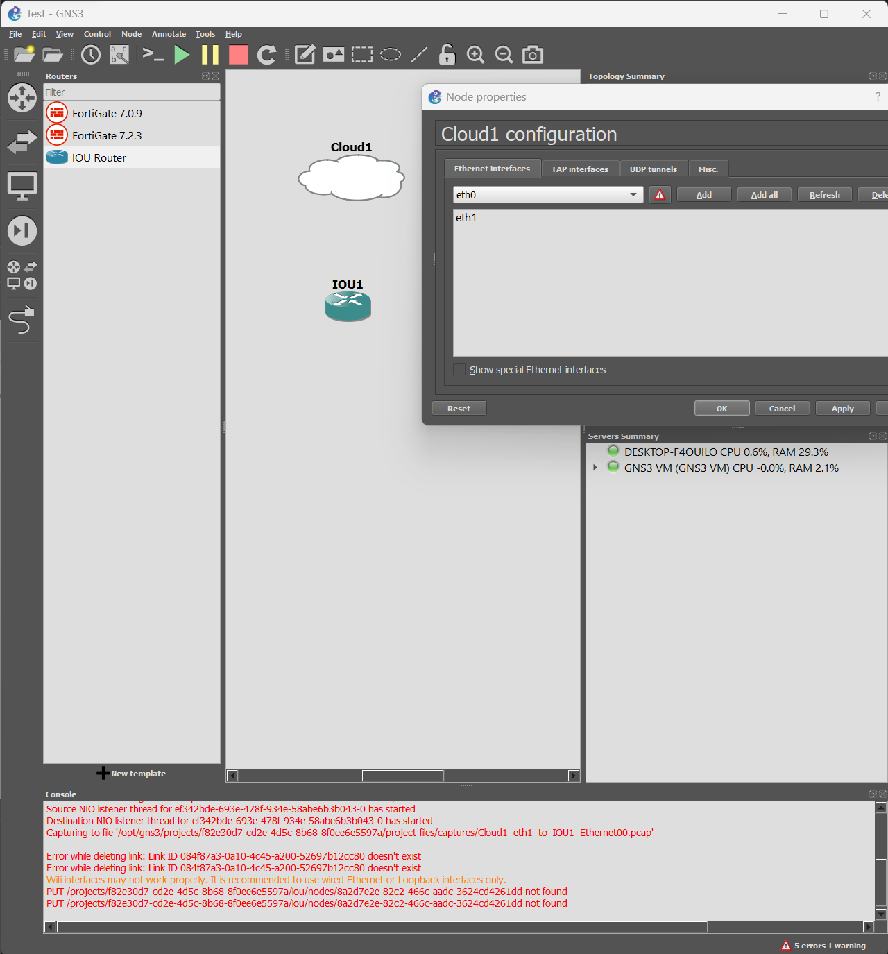 "Cloud" node copies/loops traffic from eth0 to eth1 · Issue #2194 · GNS3/gns3-server · GitHub