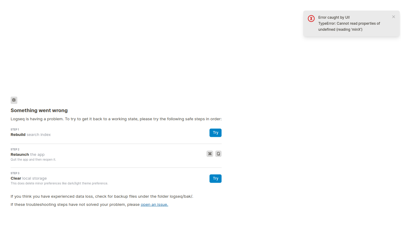 Error caught by UI! TypeError: Cannot read properties of undefined (reading 'minX') · Issue ...