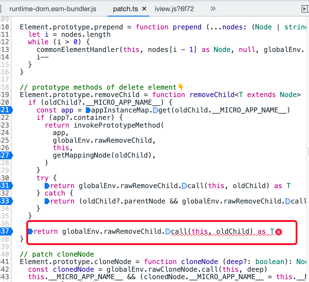 patch.ts:337 Uncaught TypeError: Failed to execute 'removeChild' on ...