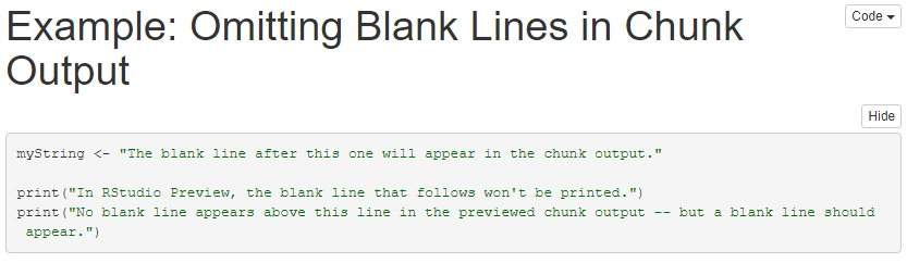 blank lines omitted in notebook chunk output, but only in RStudio preview · Issue #6399 ...