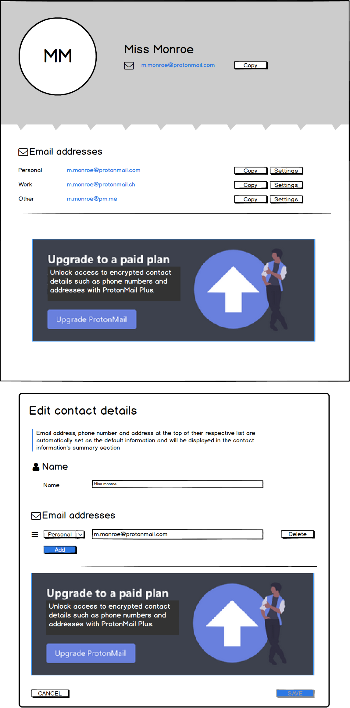 V4 polish - Free users experience when creating/editing contacts · Issue #165 · ProtonMail ...