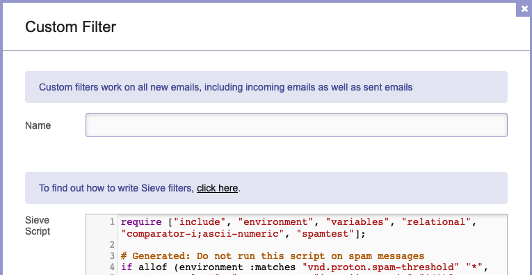 Add more help to Sieve filte modal · Issue #211 · ProtonMail/proton-mail-settings · GitHub