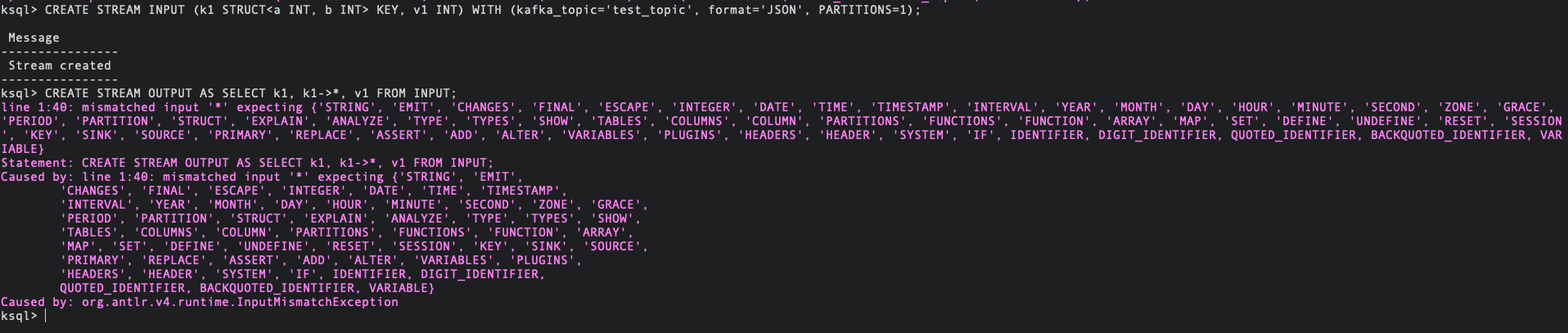 Support For The Star Wildcard On Struct Types Not Working · Issue