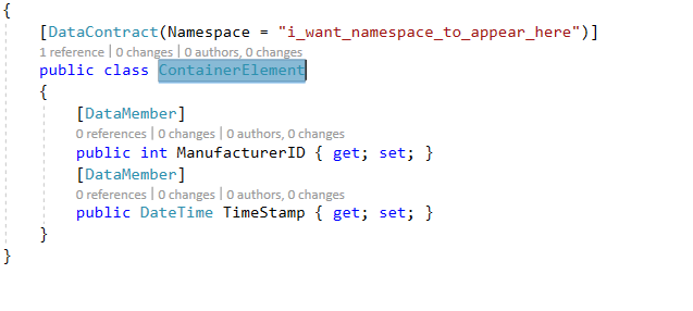 Unable to attribute my model to apply a given namespace to a specific element in generated WSDL ...