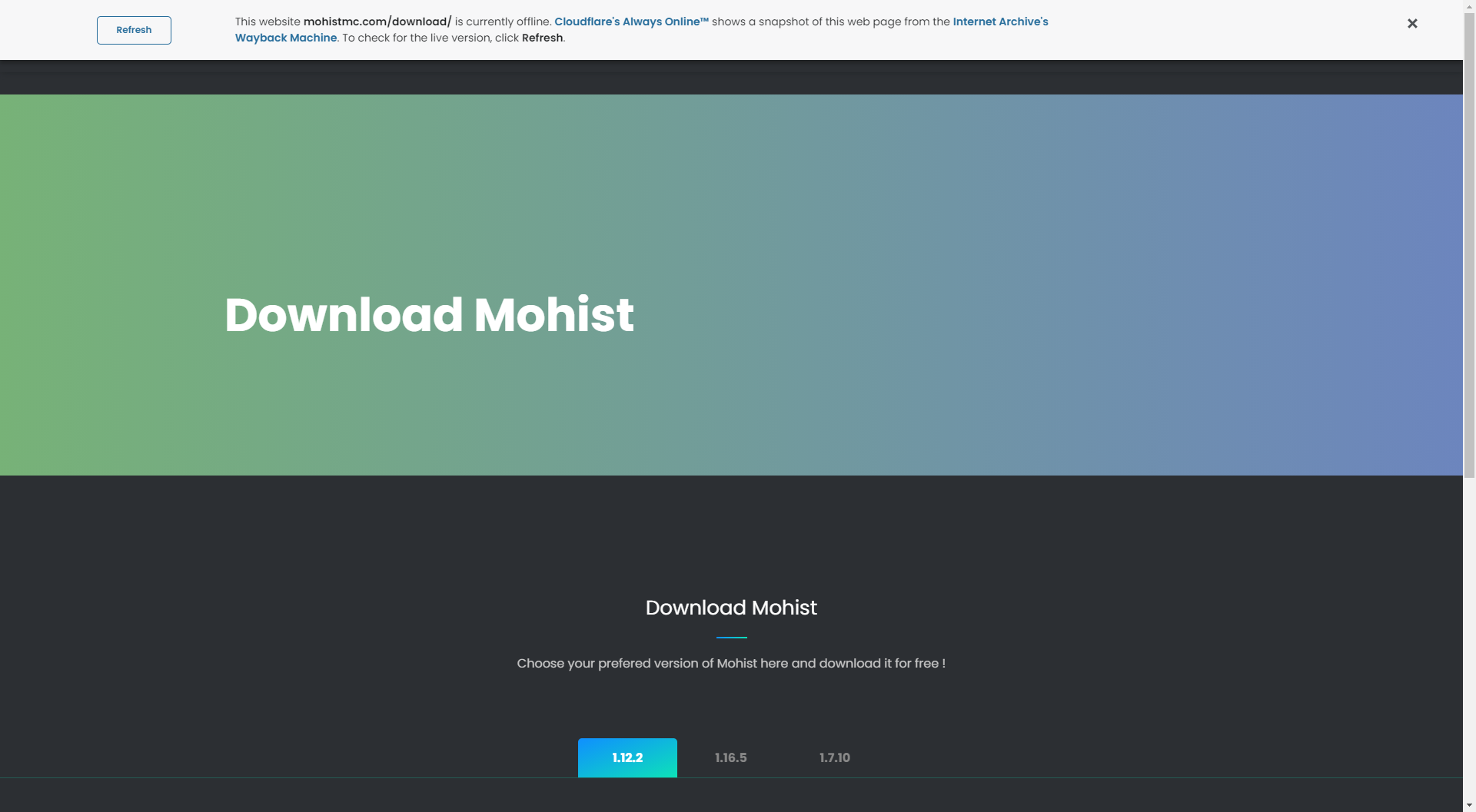 Website is Down · Issue #1418 · MohistMC/Mohist · GitHub
