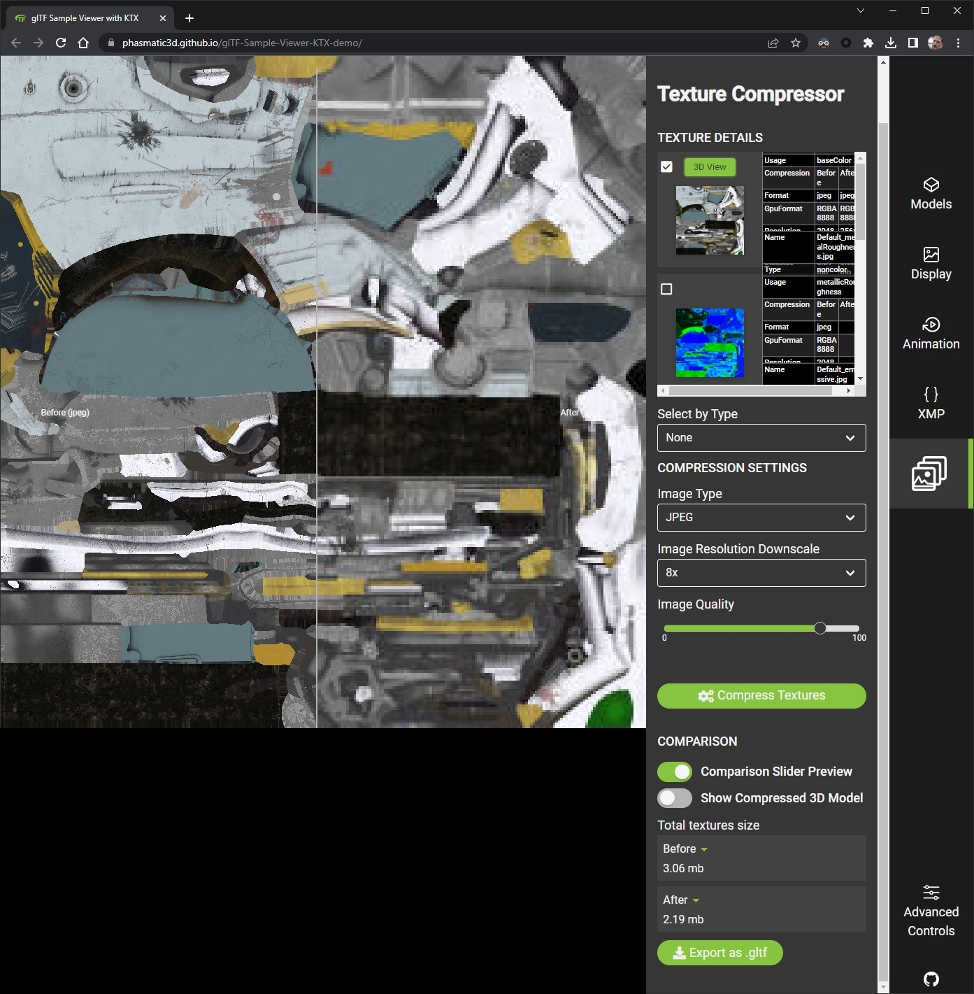 2D compare display issue · Issue #2 · KhronosGroup/glTF-Compressor · GitHub